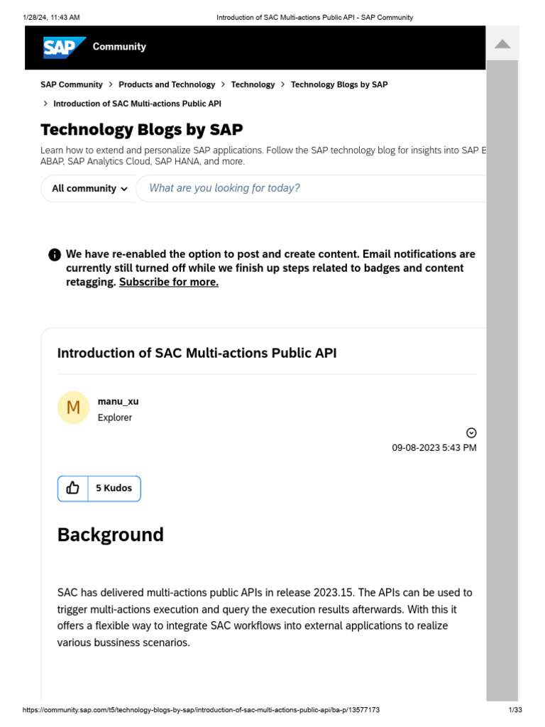 Introduction of SAC Multi-Actions Public API - SAP Community | PDF | Http Cookie | Computer ...