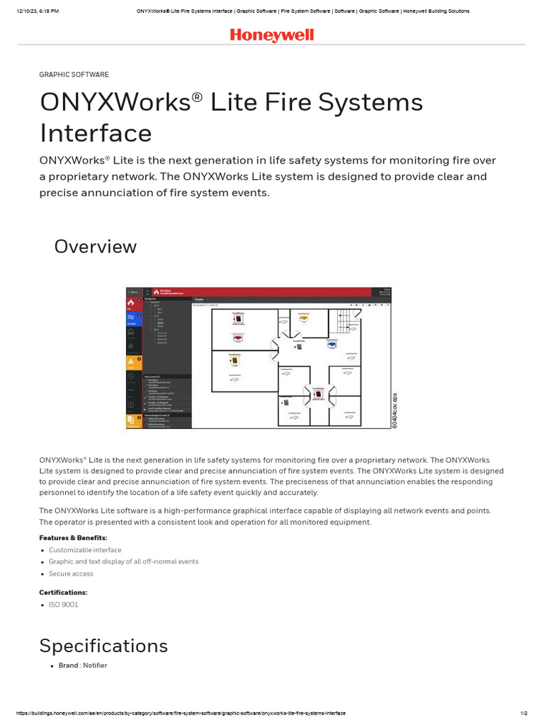 ONYXWorks® Lite Fire Systems Interface - Graphic Software - Fire System ...