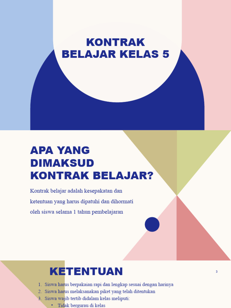 Kontrak Belajar Kelas 5 | PDF