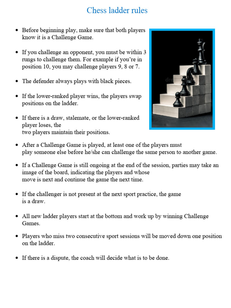 Chess Ladder Challenge Rules | PDF