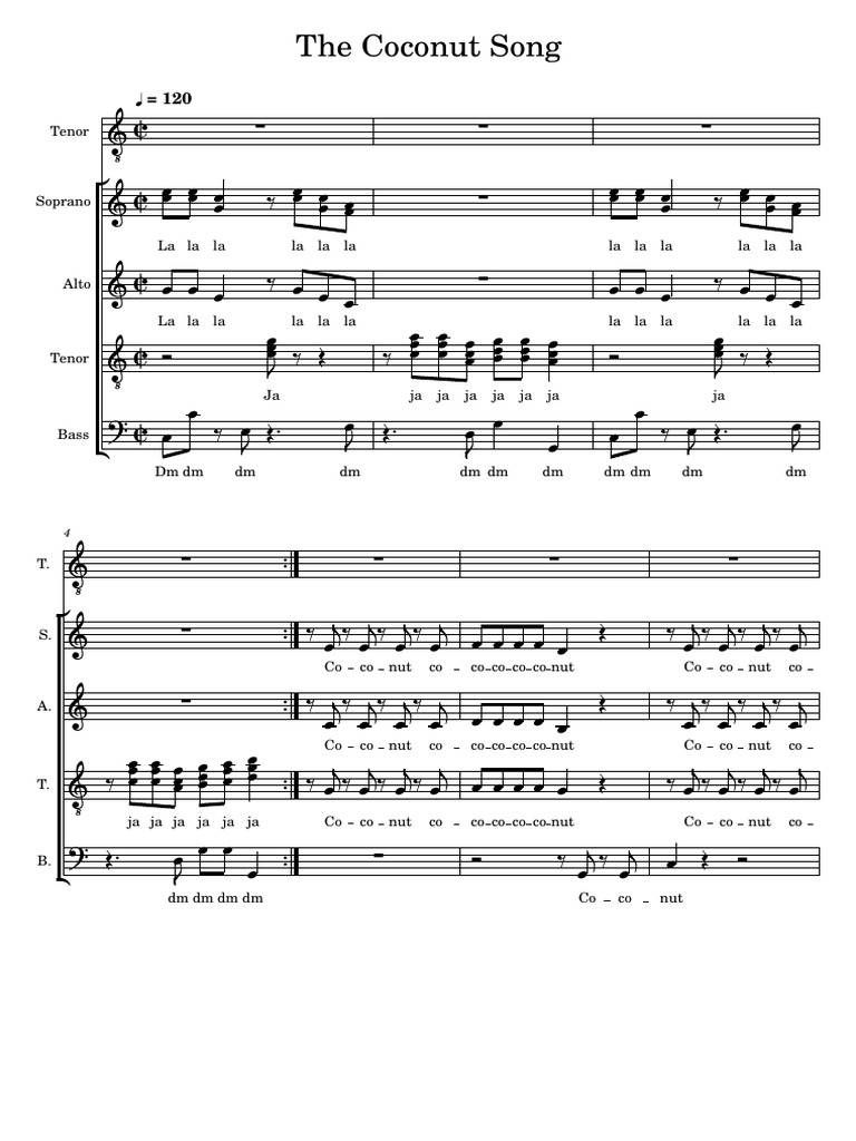 The Coconut Song | PDF | Music Theory | Music Performance