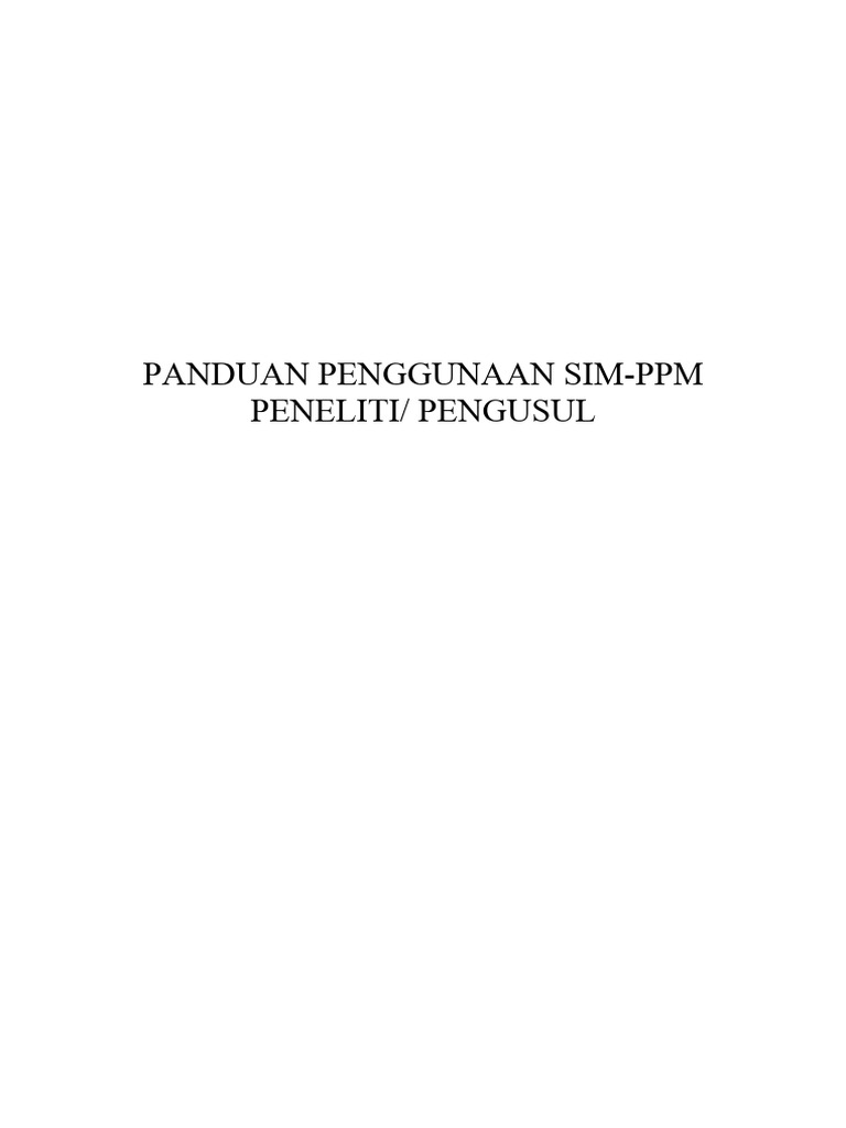Panduan SIM-PPM | PDF