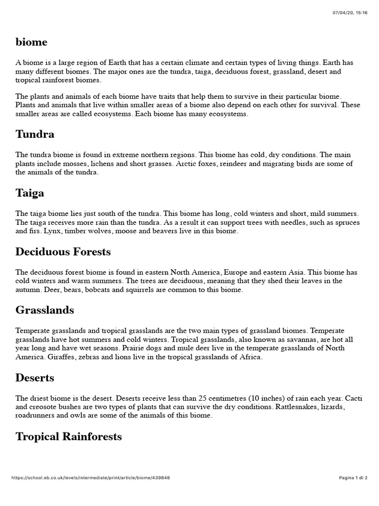 Biome | PDF | Grassland | Forests