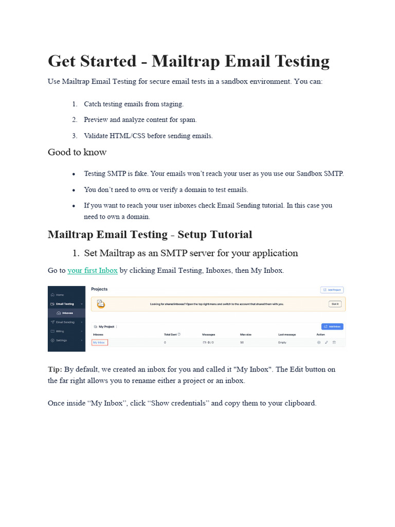 Mailtrap Email Testing | PDF