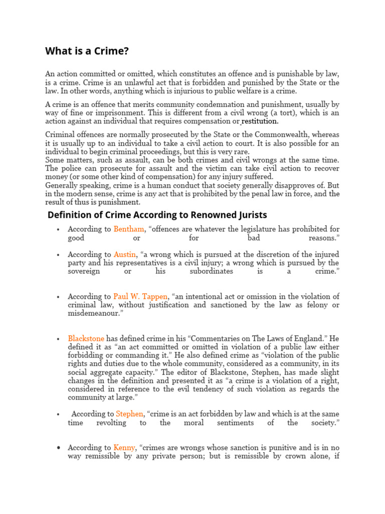 Criminal Law Assignment Pdf Crimes Crime And Violence