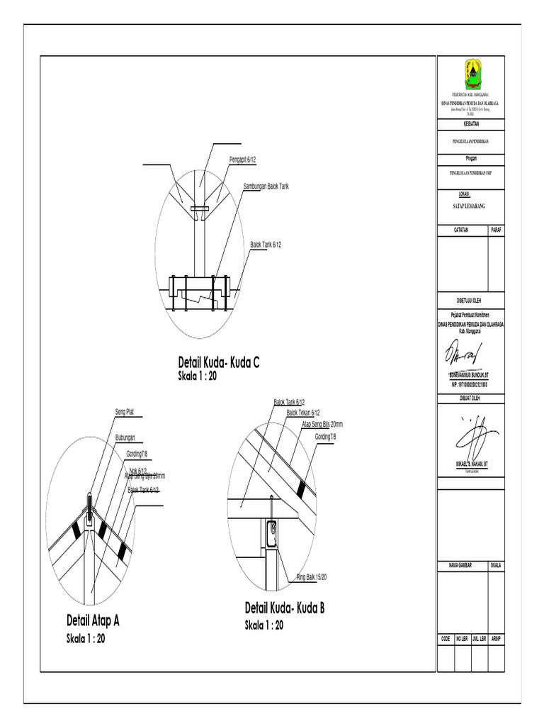 Detail Kuda-Kuda C: Skala 1: 20 | PDF