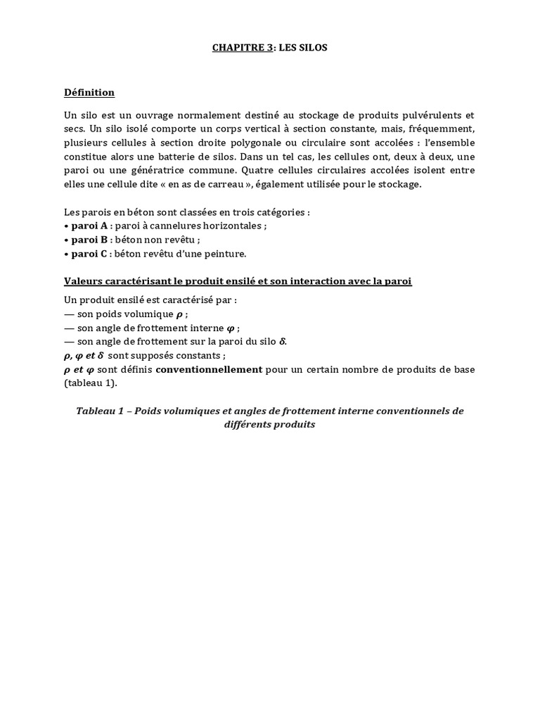 Chapitre III LES SILOS | PDF