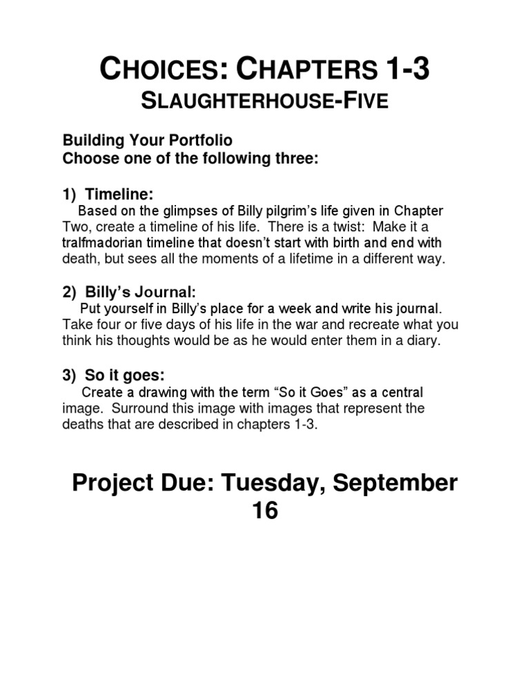 Slaughterhouse-Five: Creative Projects | PDF | History