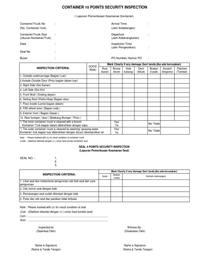10 Point Check Container - 4 Point Check Seal | PDF