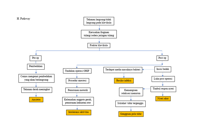 Pathway Fraktur Klavikula dan Pasca Operasi | PDF
