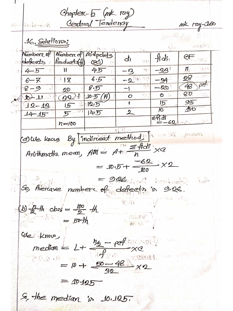 Central Tendency. MK Roy | PDF