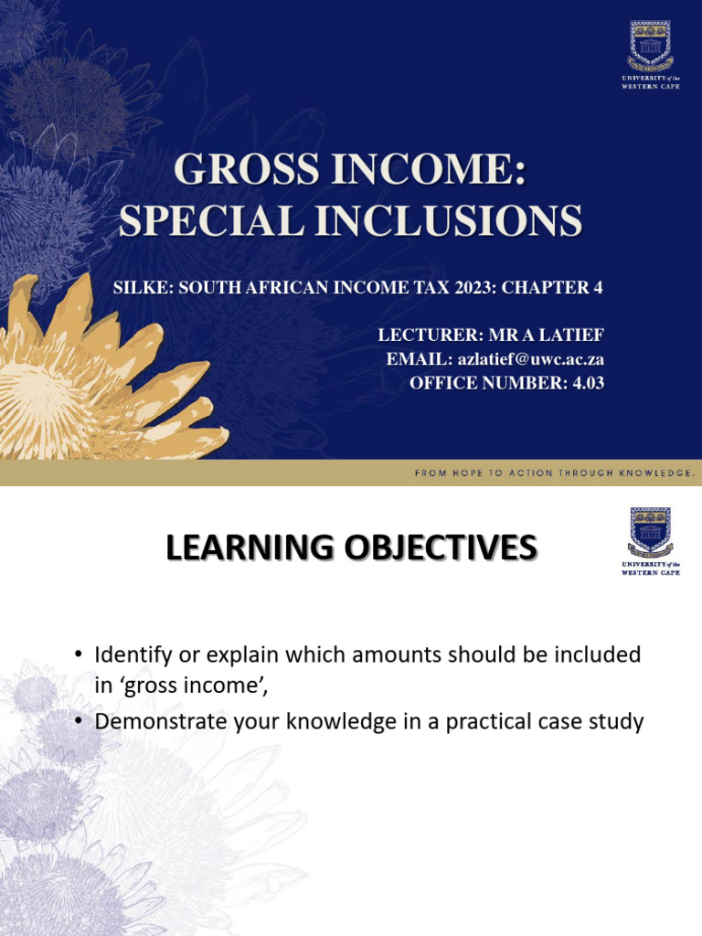 TAX 228 2023 - Special Inclusions | PDF | Gross Income | Income