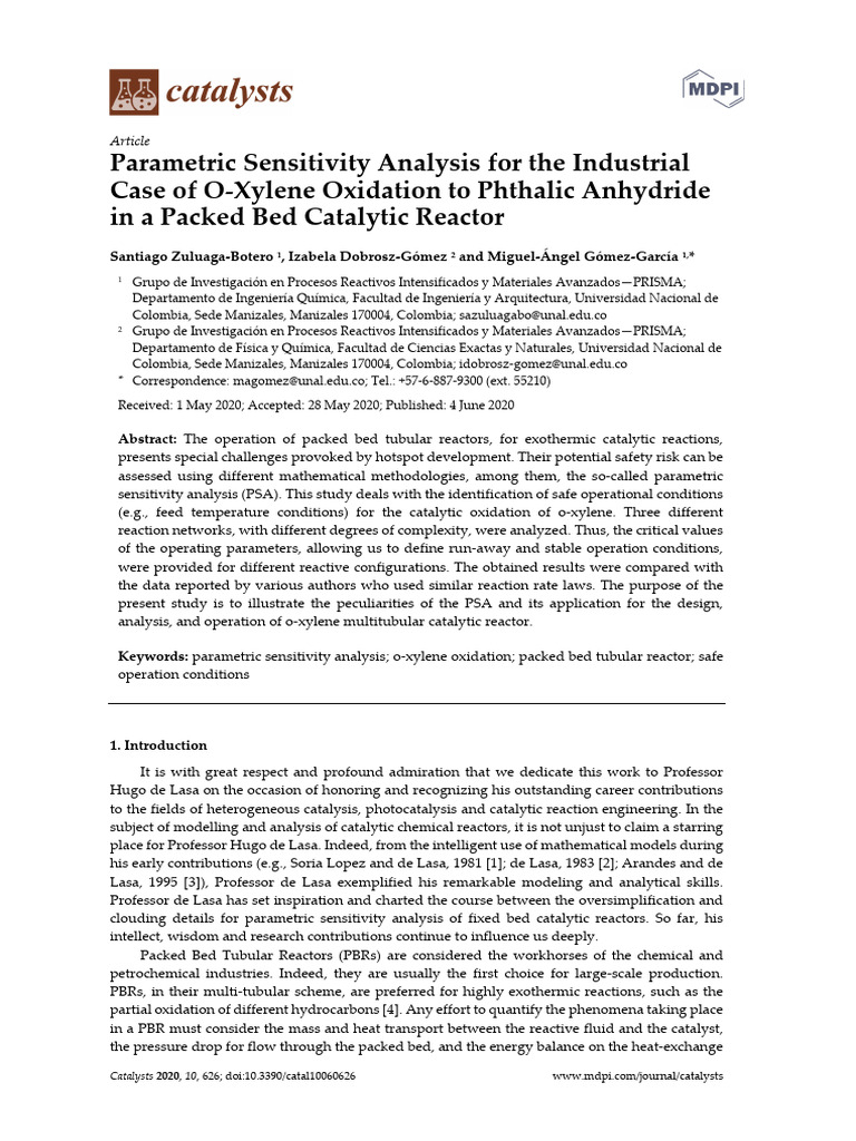 Parametric Sensitivity Analysis For The Industrial | Download Free PDF ... Parametric Sensitivity Analysis For The Industrial | Download Free PDF ...