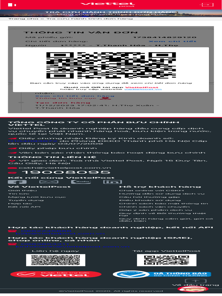 Tra C U Hành Trình Đơn Hàng - Viettel Post | PDF