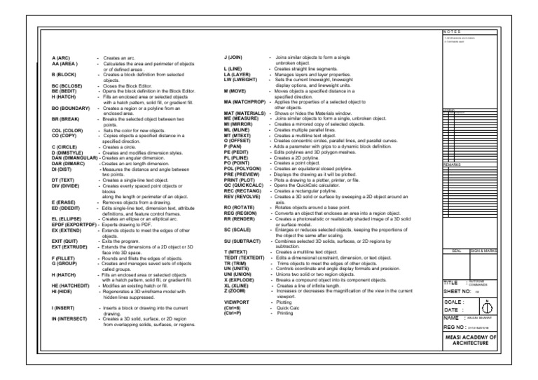 Autocad Commands Download Free Pdf 3 D Computer Graphics Area