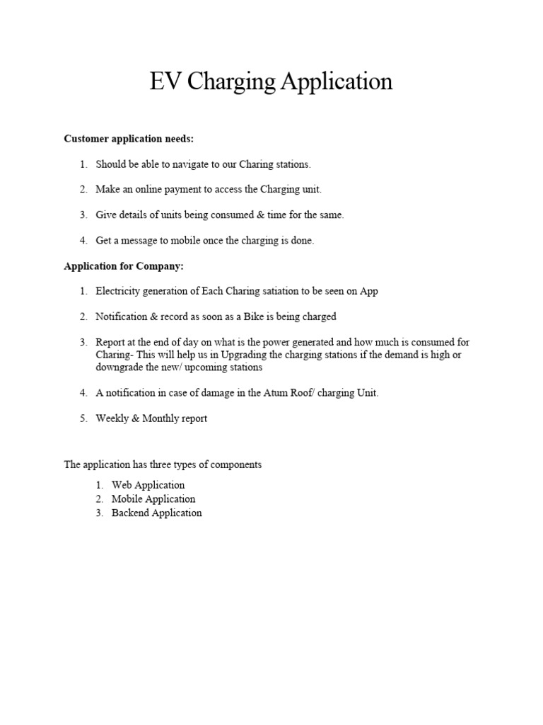 EV Charging Application | PDF