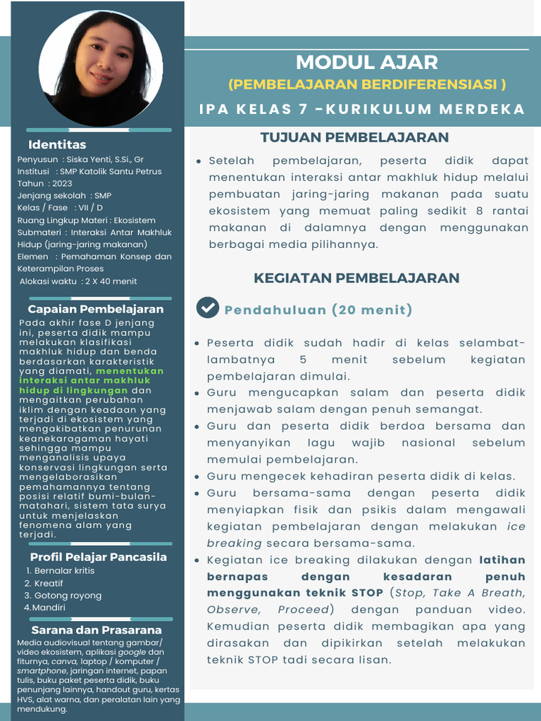 Modul Ajar Ilmu Pengetahuan Alam (IPA) - Ekosistem - Interaksi Antar Makhluk Hidup (Jaring ...