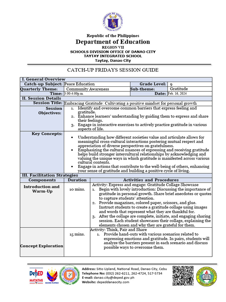 TG Peace Education (G9) | PDF
