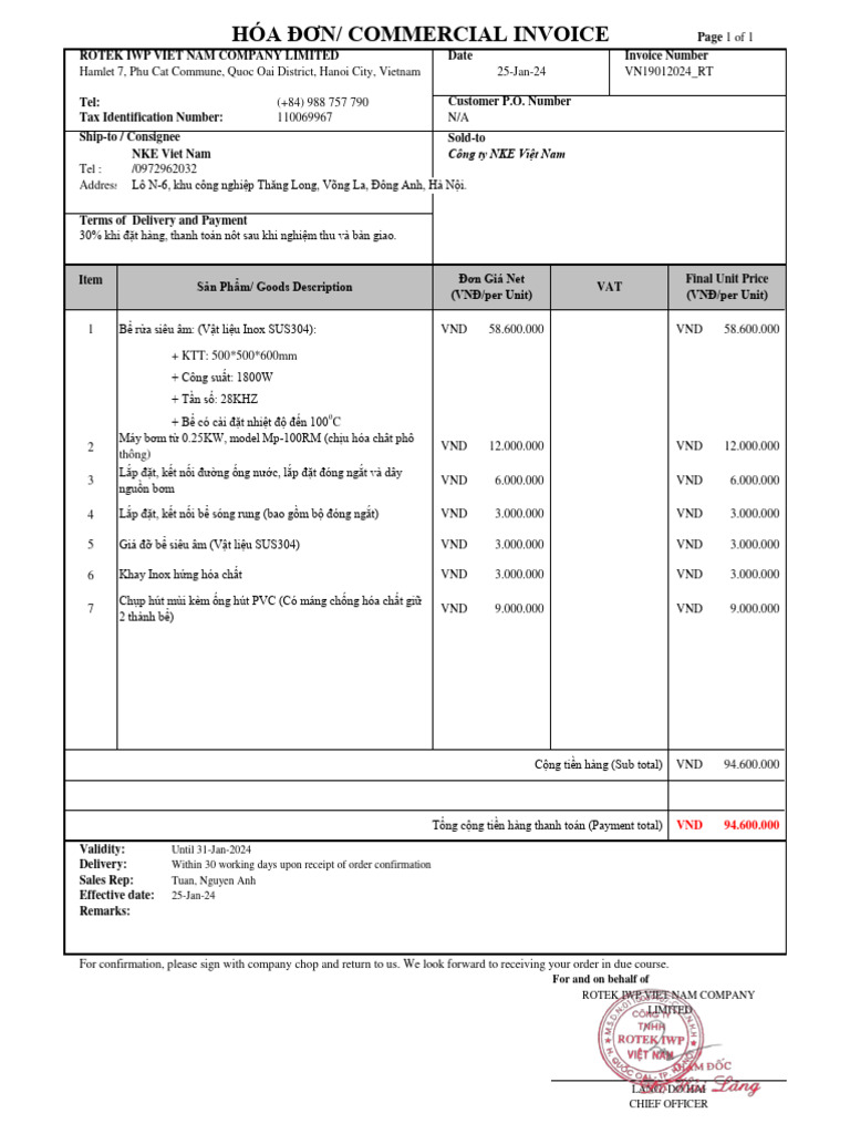 VN19012024 RotekIWPVN NKE | PDF