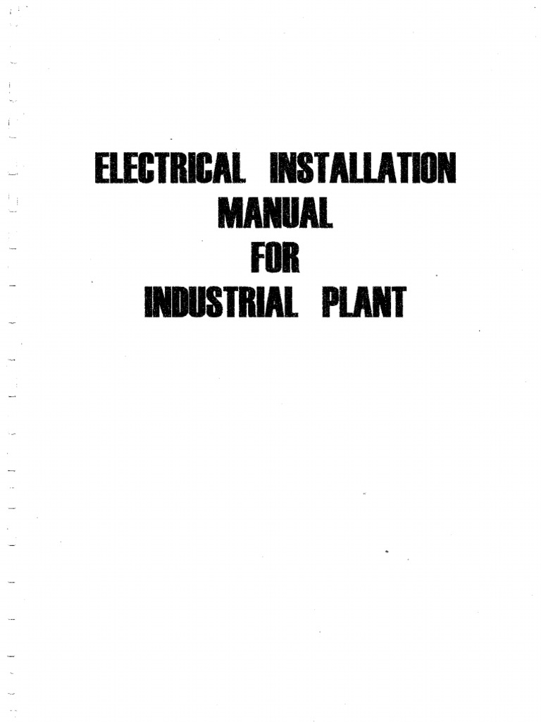 Electrical Installation Manual For Industrial Plant | PDF