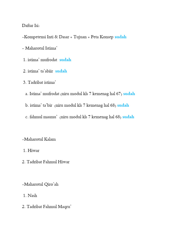 Daftar Isi Modul | PDF