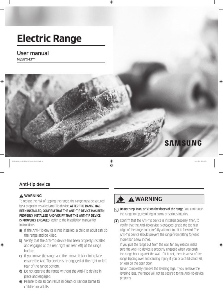Electric Range User Manual and Safety Guide | PDF | Cookware And ...