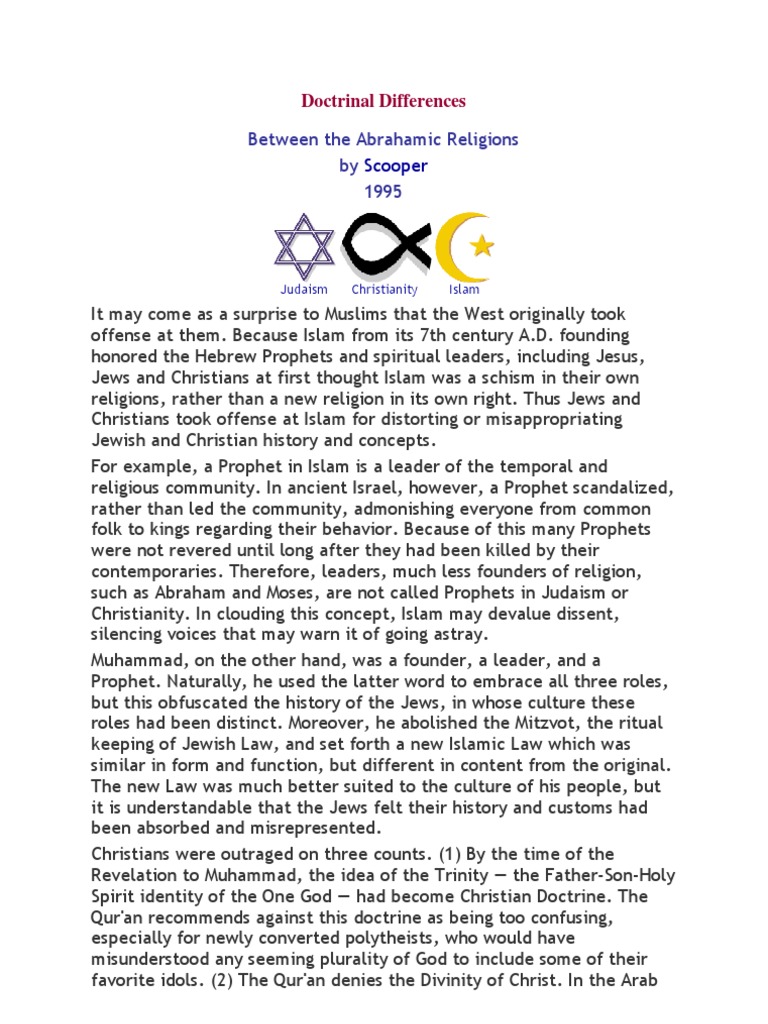 Doctrinal Differences | PDF | Prophet | Jesus