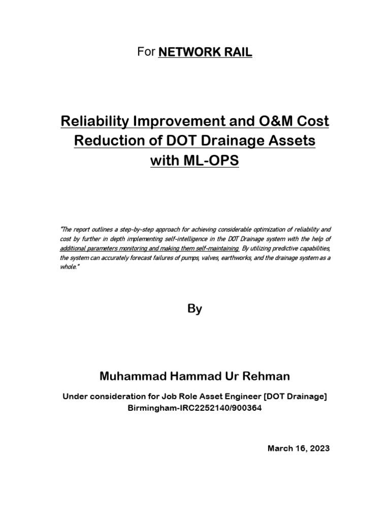 Network Rail Report Consolidated | Download Free PDF | Machine Learning | Artificial Intelligence
