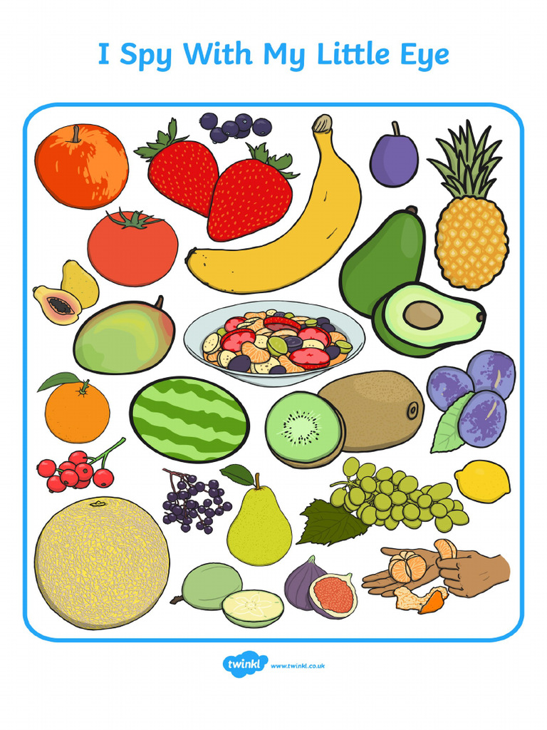 T T 28278 Fruit Themed I Spy With My Little Eye Activity Sheet Ver 1 | PDF
