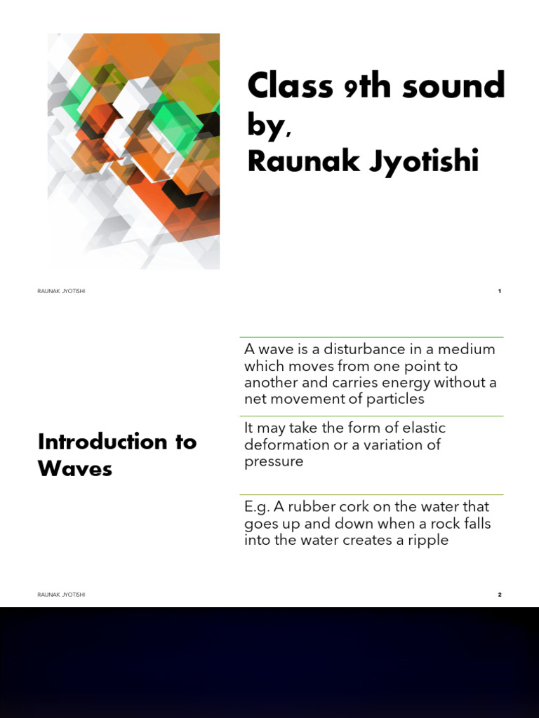 Physics Chapter 9 (Sound) | PDF | Waves | Sound