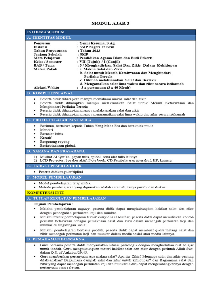 MODUL Ajar 3 | PDF | Karier & Perkembangan