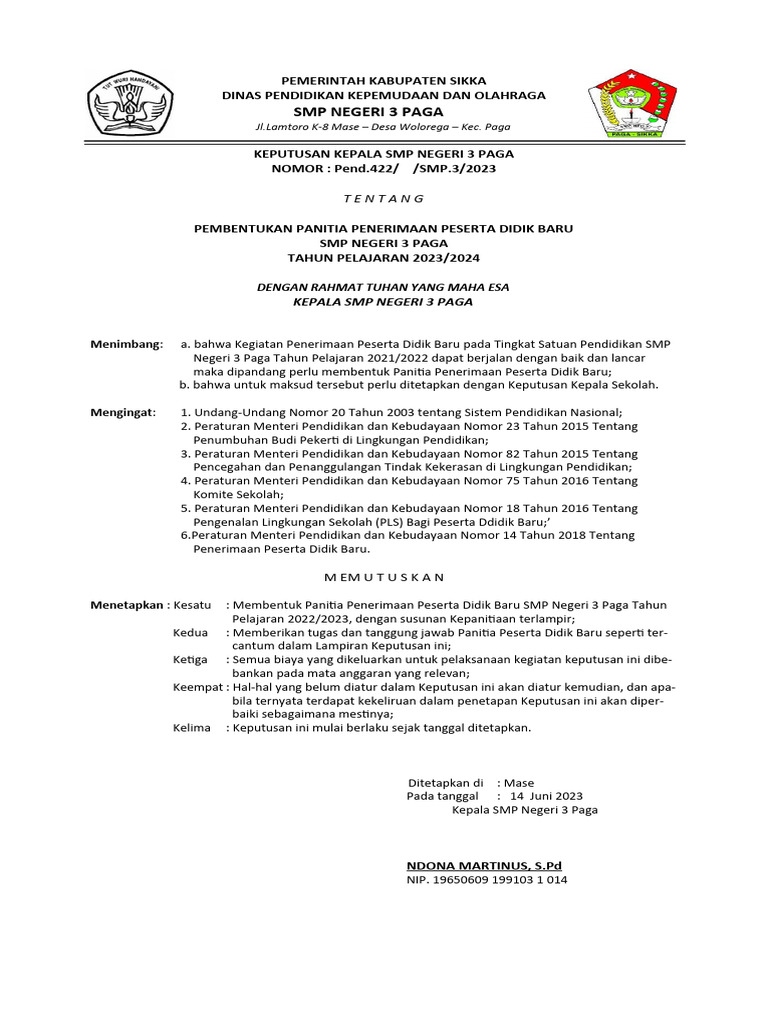 SK PPDB 2023-2024 | PDF