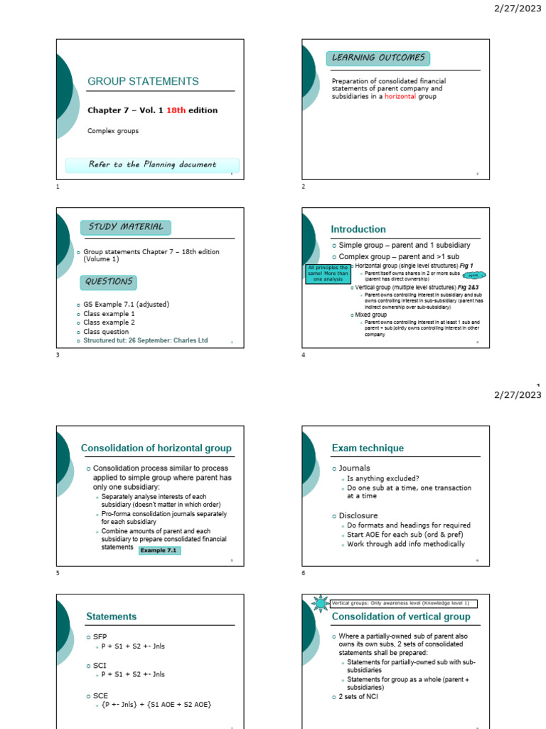 Consolidating Complex Group Structures | PDF | Subsidiary | Business