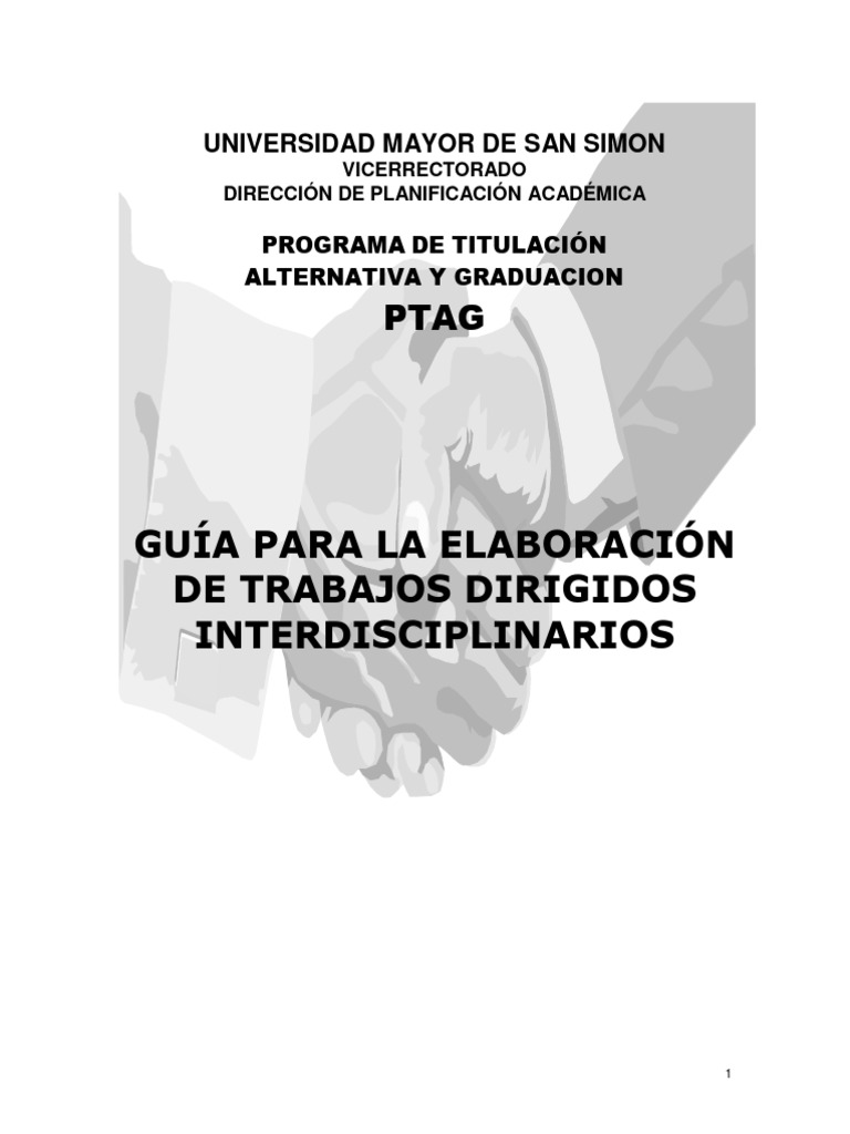 Guia para La Elaboracion Del Trabajo Dirigido Interdisciplinario | PDF ... Guia para La Elaboracion Del Trabajo Dirigido Interdisciplinario | PDF ...