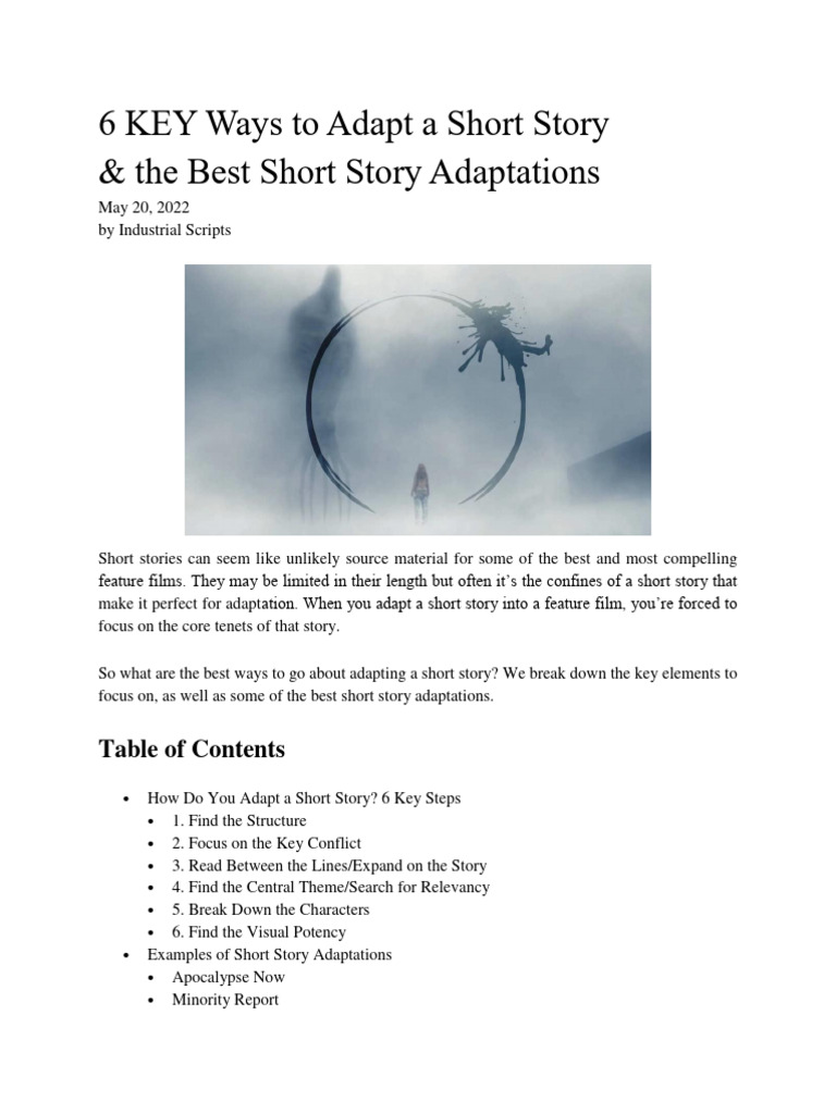 6 KEY Ways To Adapt A Short Story | PDF