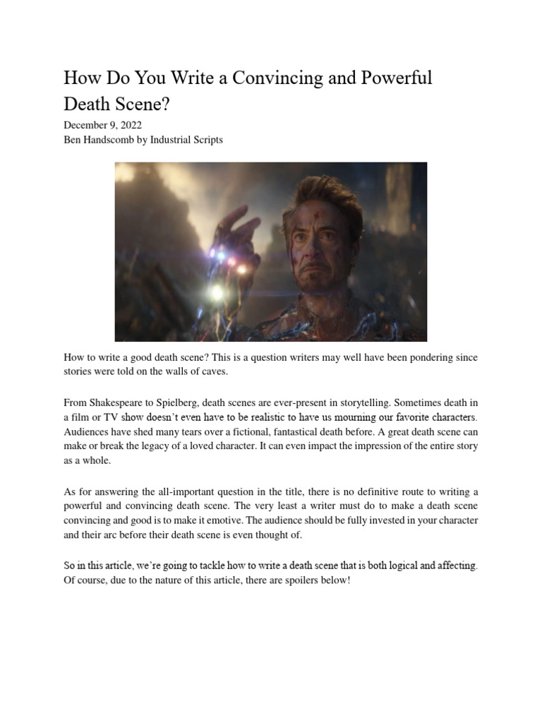 How Do You Write Death Scenel | PDF | Spider Man