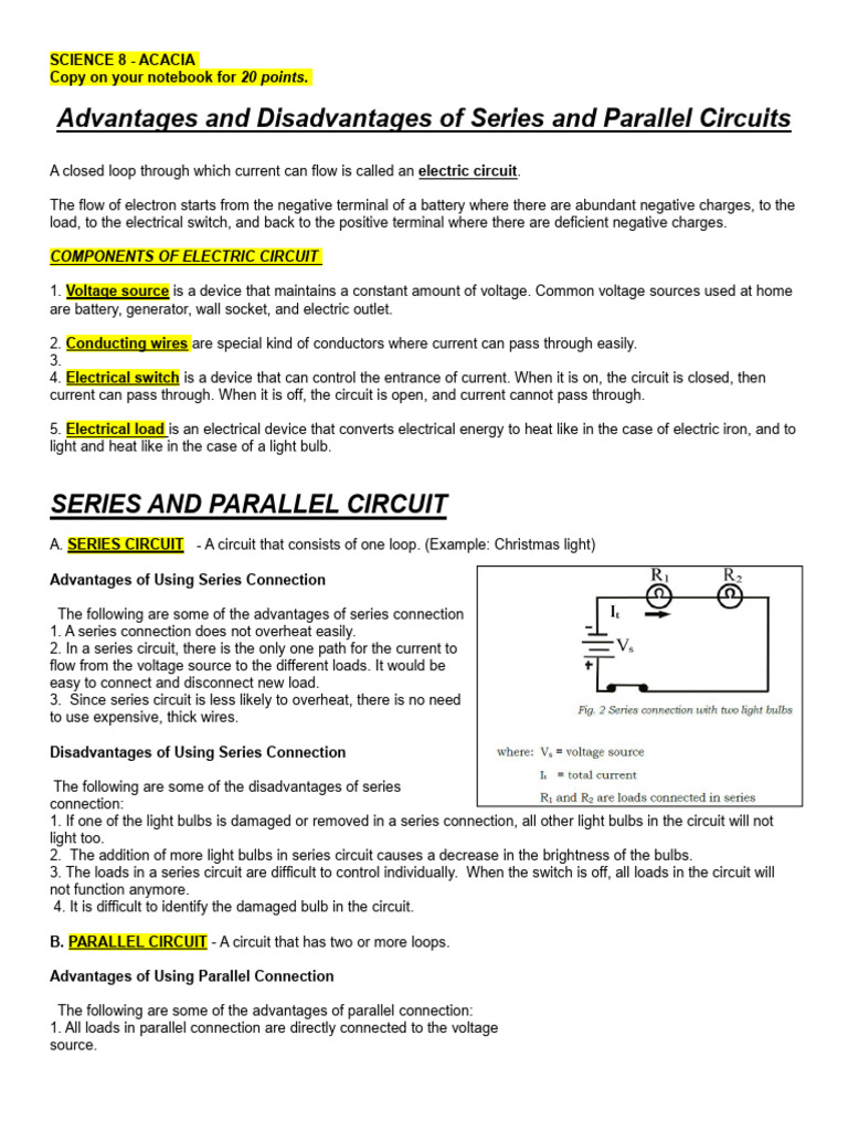 Series vs Parallel Circuits: Pros and Cons | PDF | Science ...