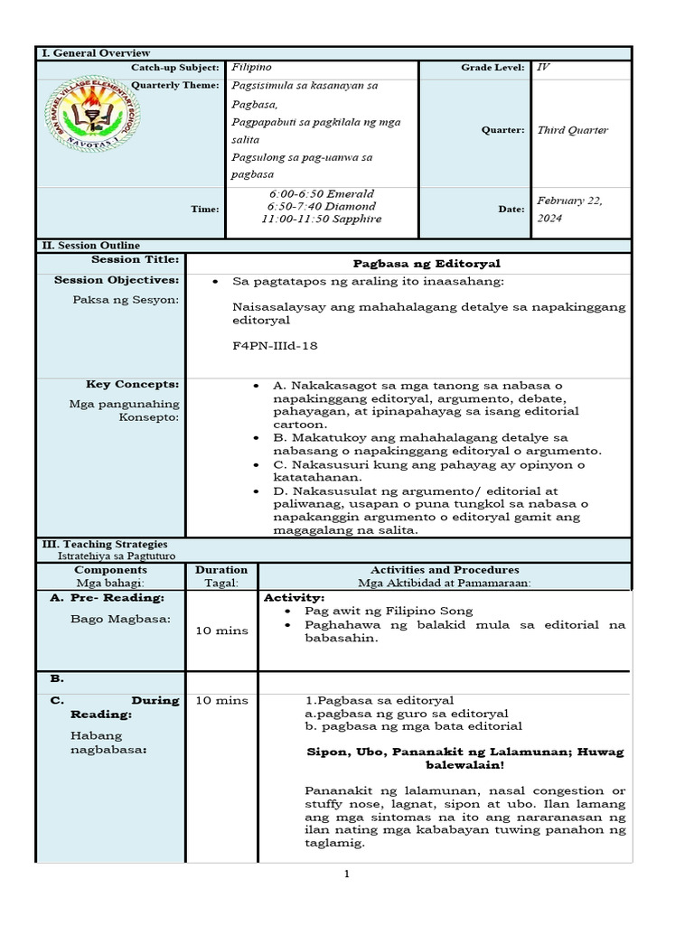 GABAYERON-Sample-Catch-Up-Lesson-Plan - (PEB 22, 2024) | PDF