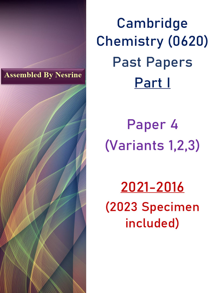 Chemistry 0620 Past Papers Paper4 | PDF | Chlorine | Calcium