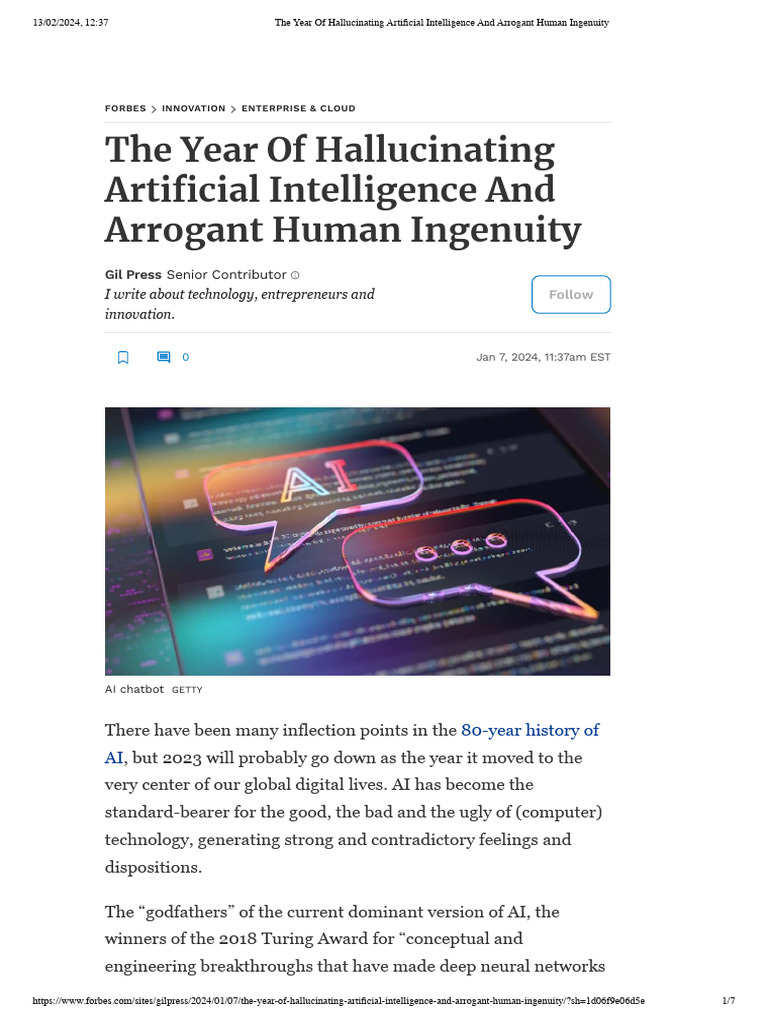 The Year of Hallucinating Artificial Intelligence and Arrogant Human Ingenuity | PDF