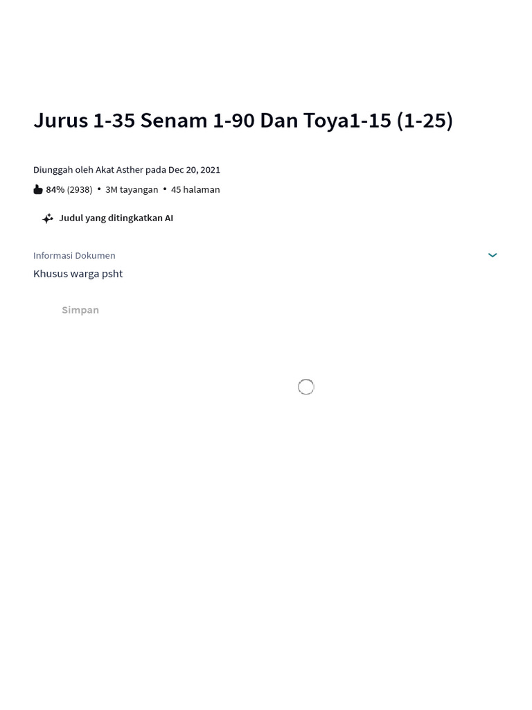 Jurus dan Senam PSHT 1-90 | PDF