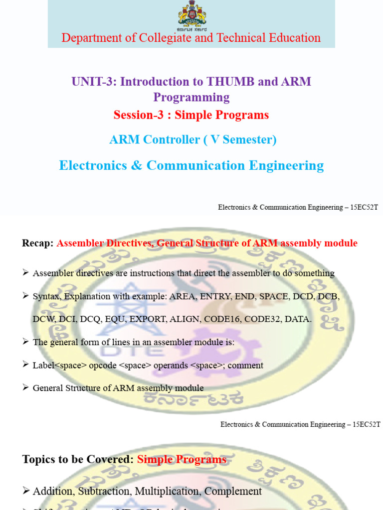ARM Programming Basics: Simple ALP Examples | PDF | Assembly Language | Bit