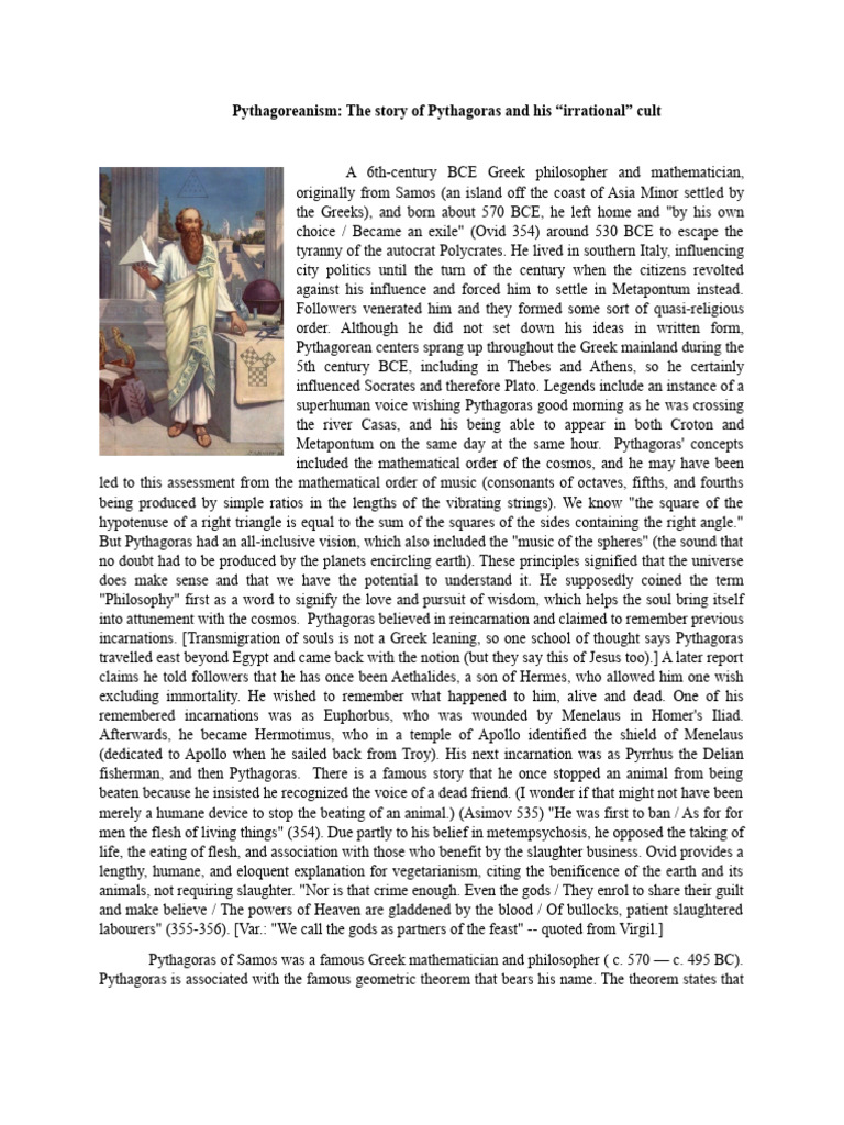 Written Report Pythagoras | PDF | Pythagoras