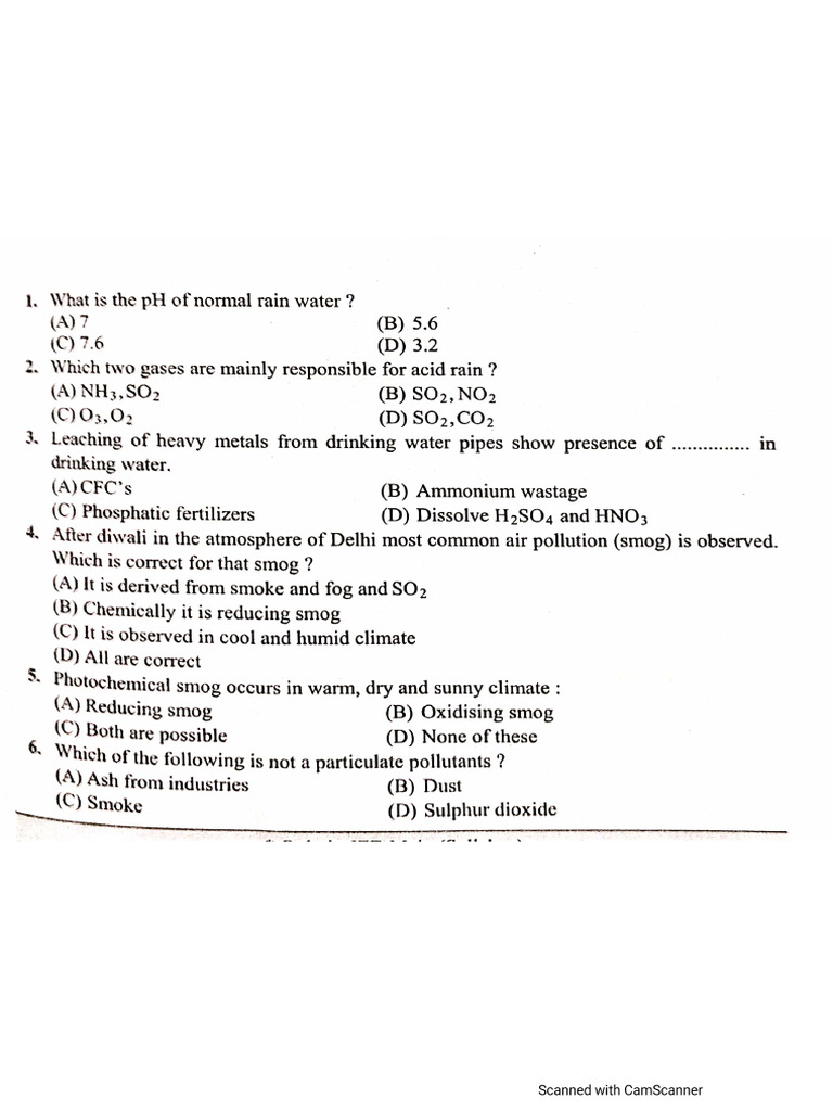 Environmental Chemistry Assignment | PDF