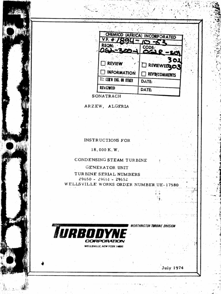 Turbine TG Data Sheet | PDF | Power (Physics) | Steam Power
