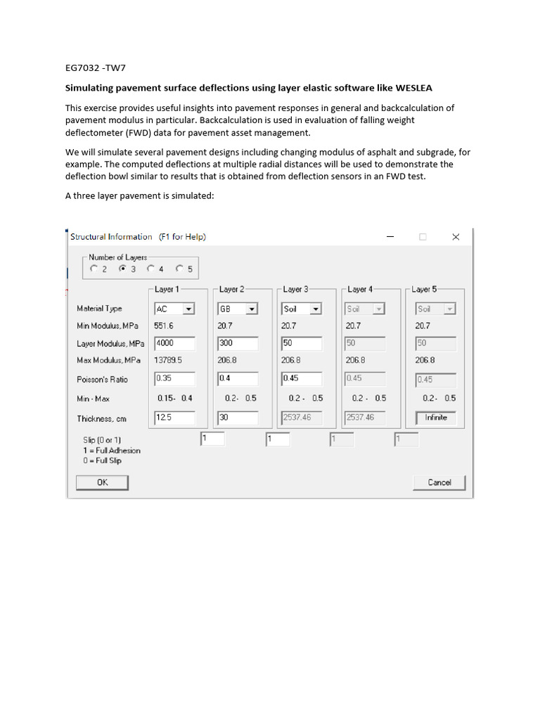 EG7032 Simulating Pavement Surface Deflections Using Layer Elastic | PDF | Computers