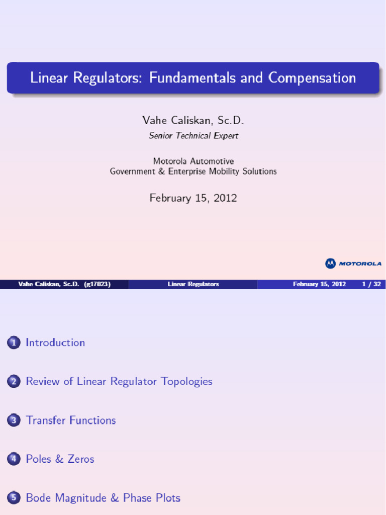 Linear Regulators - Fundamentals and Compensation | PDF