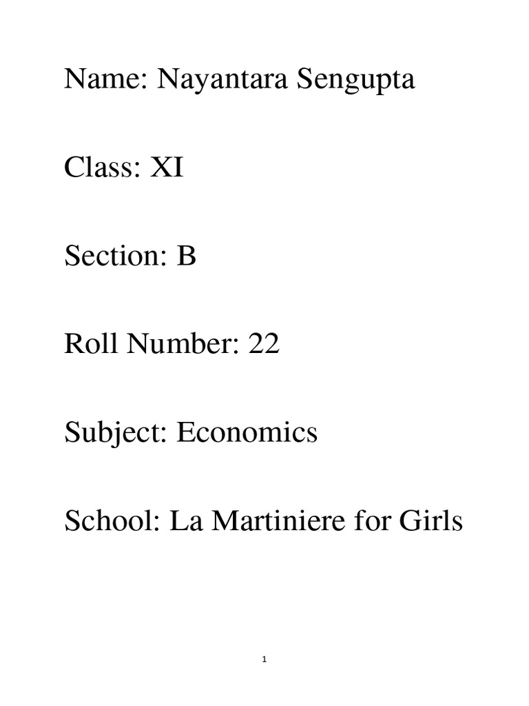 NAYANTARA SENGUPTA - XIB - 22 - Economics Project | PDF | Market (Economics) | Agriculture