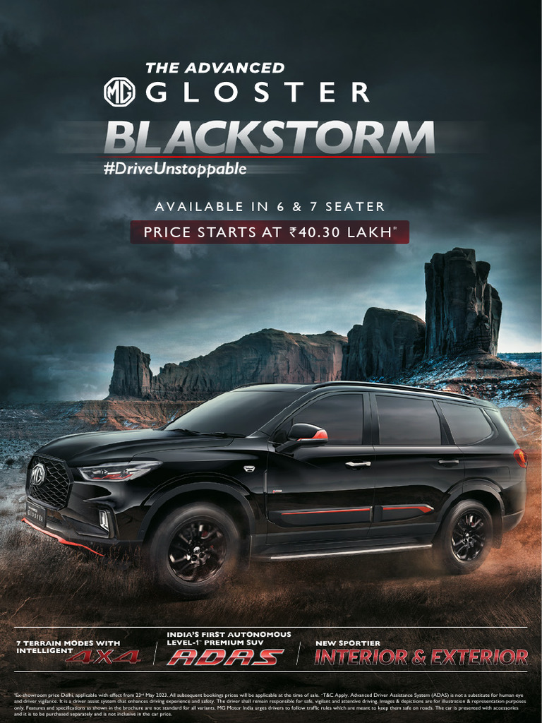 Brochure - The Advanced MG Gloster BlackStorm | PDF | Vehicle Industry | Vehicles