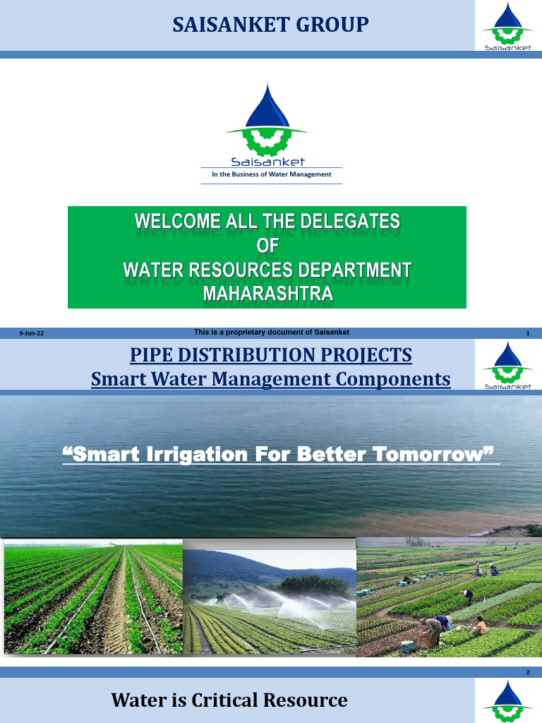 Saisanket's Smart Irrigation Solutions | PDF | Scada | Pump